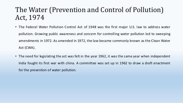 Prevention And Control Of Water Pollution