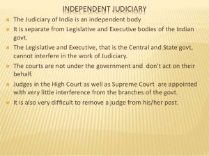 THE INDEPENDENCE OF THE JUDICIARY | The Lawyers & Jurists